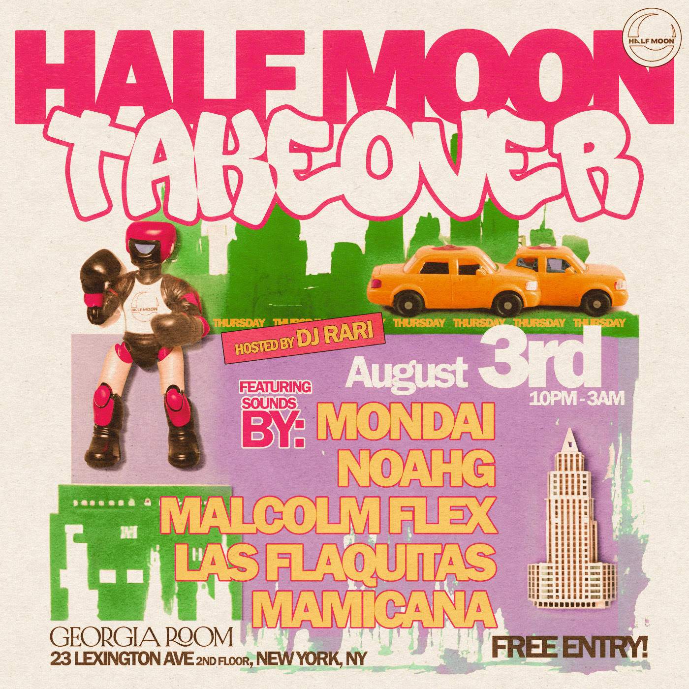 Half Moon Takeover at Georgia Room bij Freehand Hotel, New York City