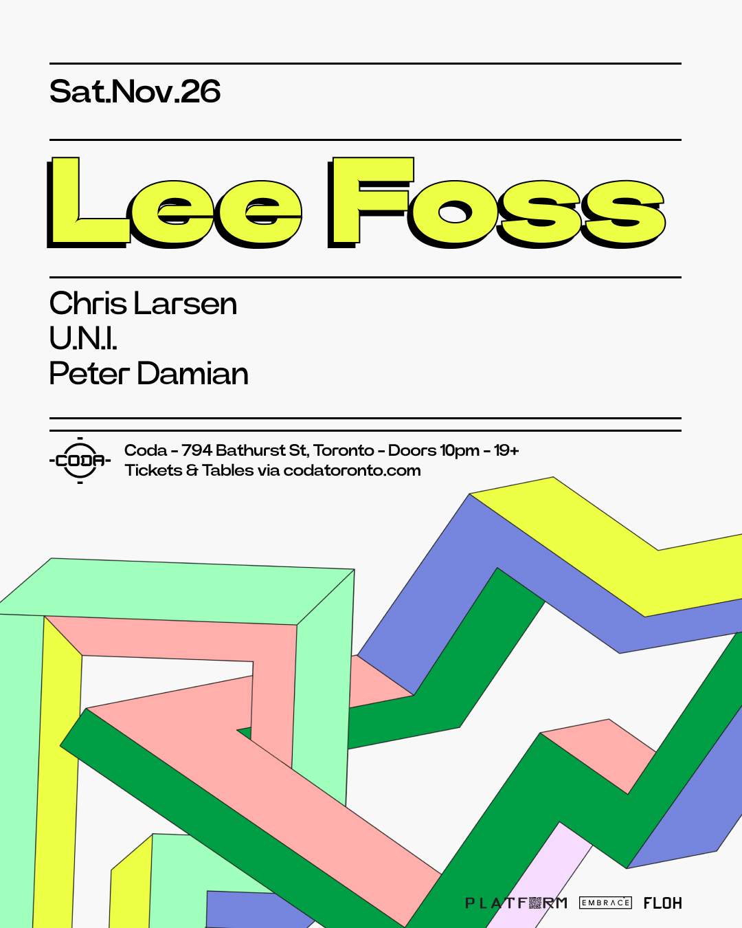 Lee Foss at Coda, Toronto