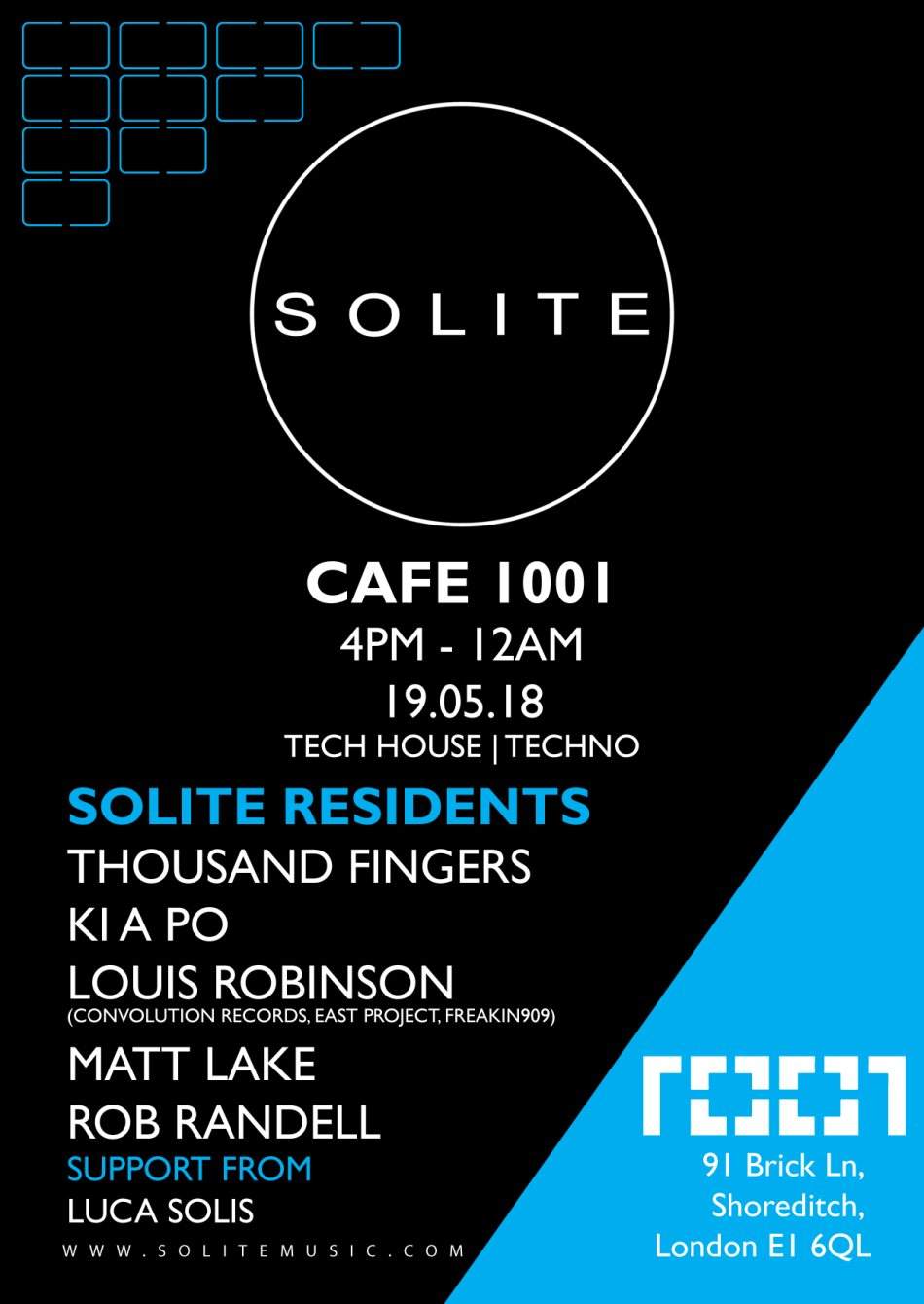 Solite At Cafe 1001 / Saturday 19th May / Free Entry bei Cafe 1001, London