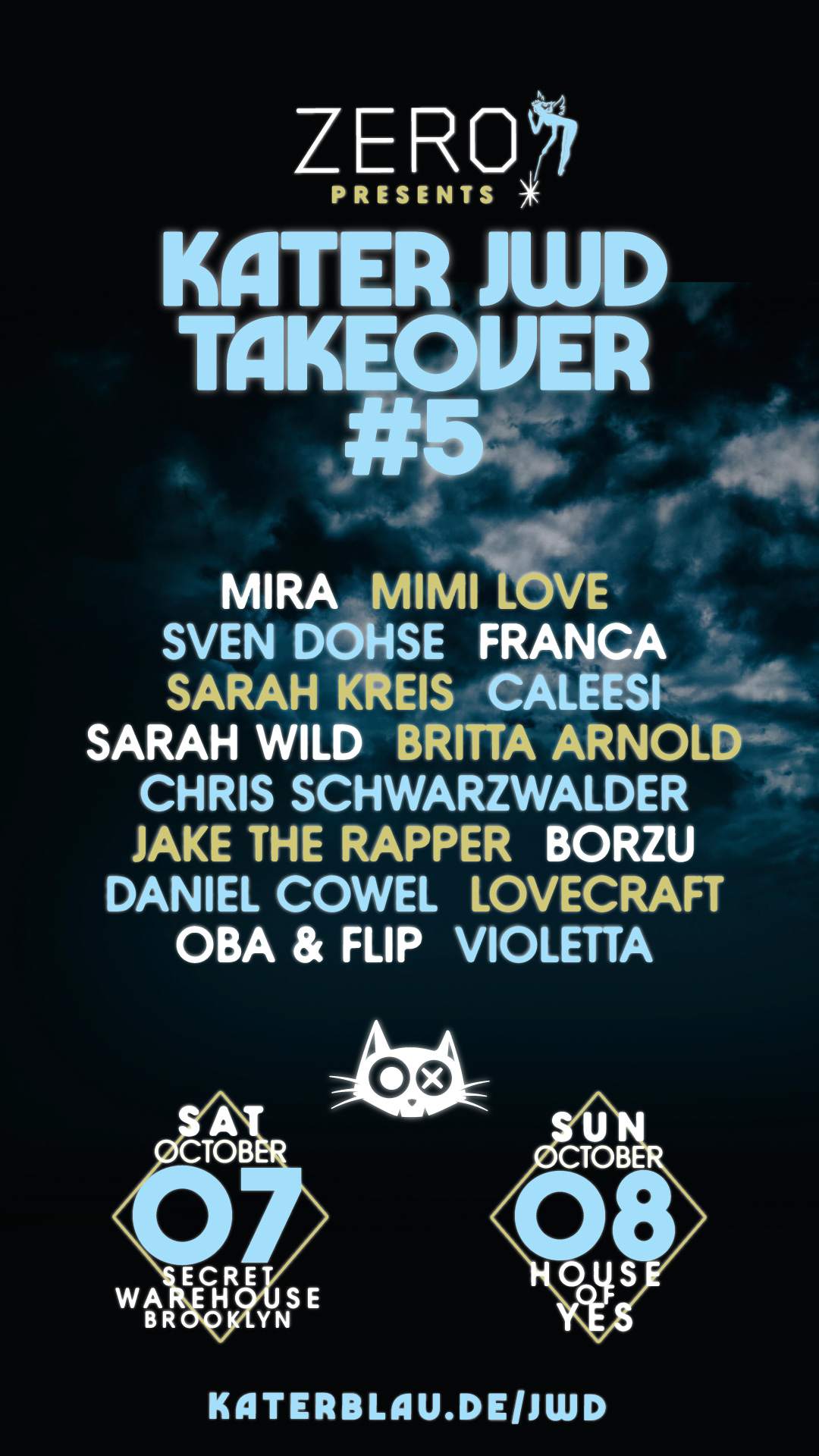 Zero presents... Kater Blau JWD Warehouse Event at The 1896, New York City
