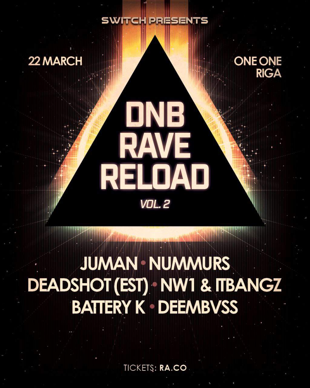 SWITCH DNB RAVE RELOAD // VOL.2 at One One Riga, Riga