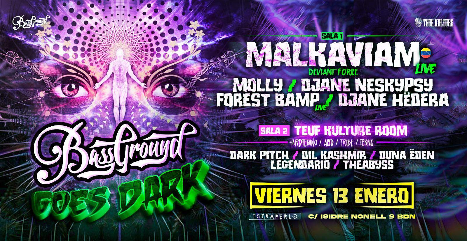 DARKPSY Friday Meeting! + Acidtekno 2nd room at Estraperlo, Barcelona