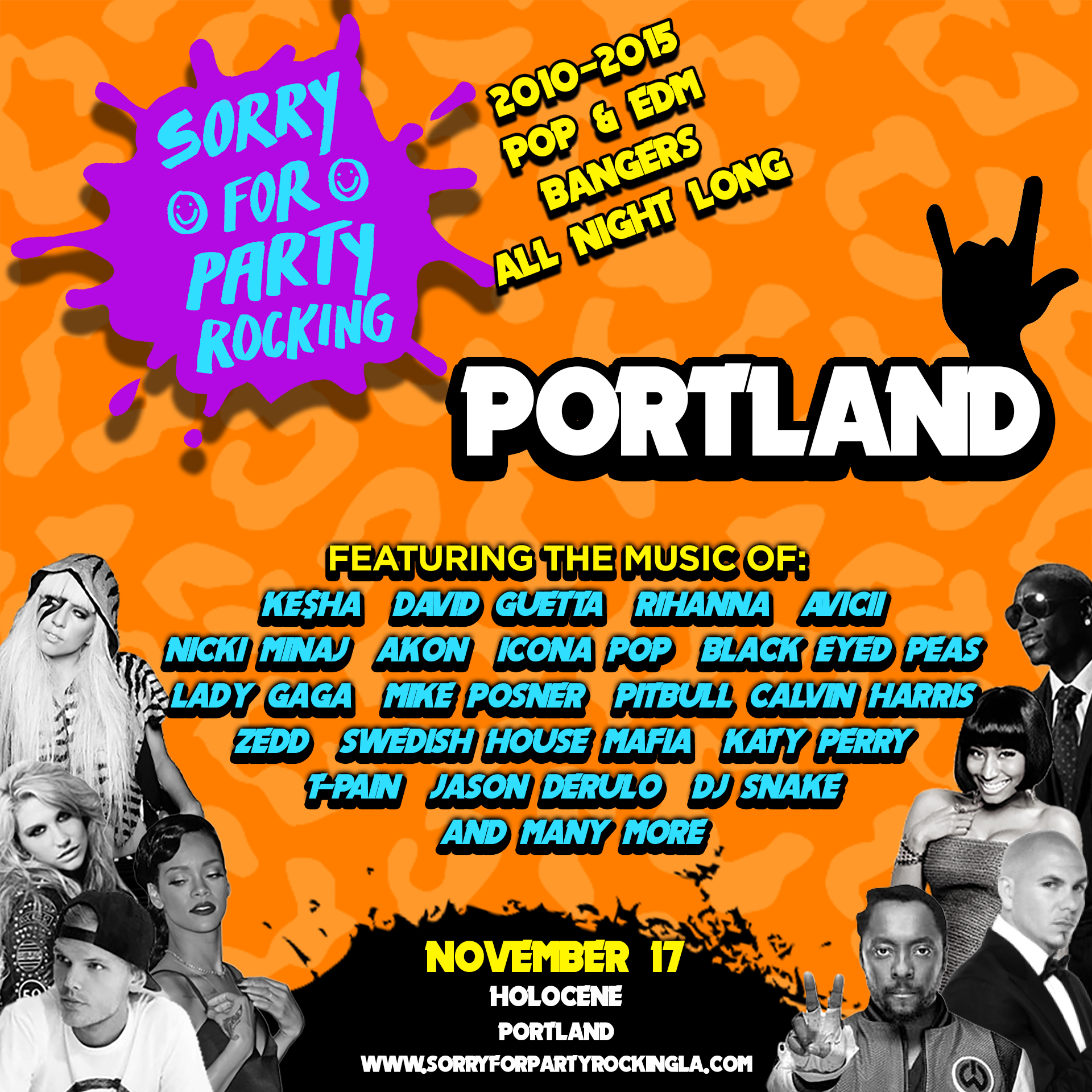 Sorry For Party Rocking (2010-2015 Pop & EDM Bangers!) at Holocene ...