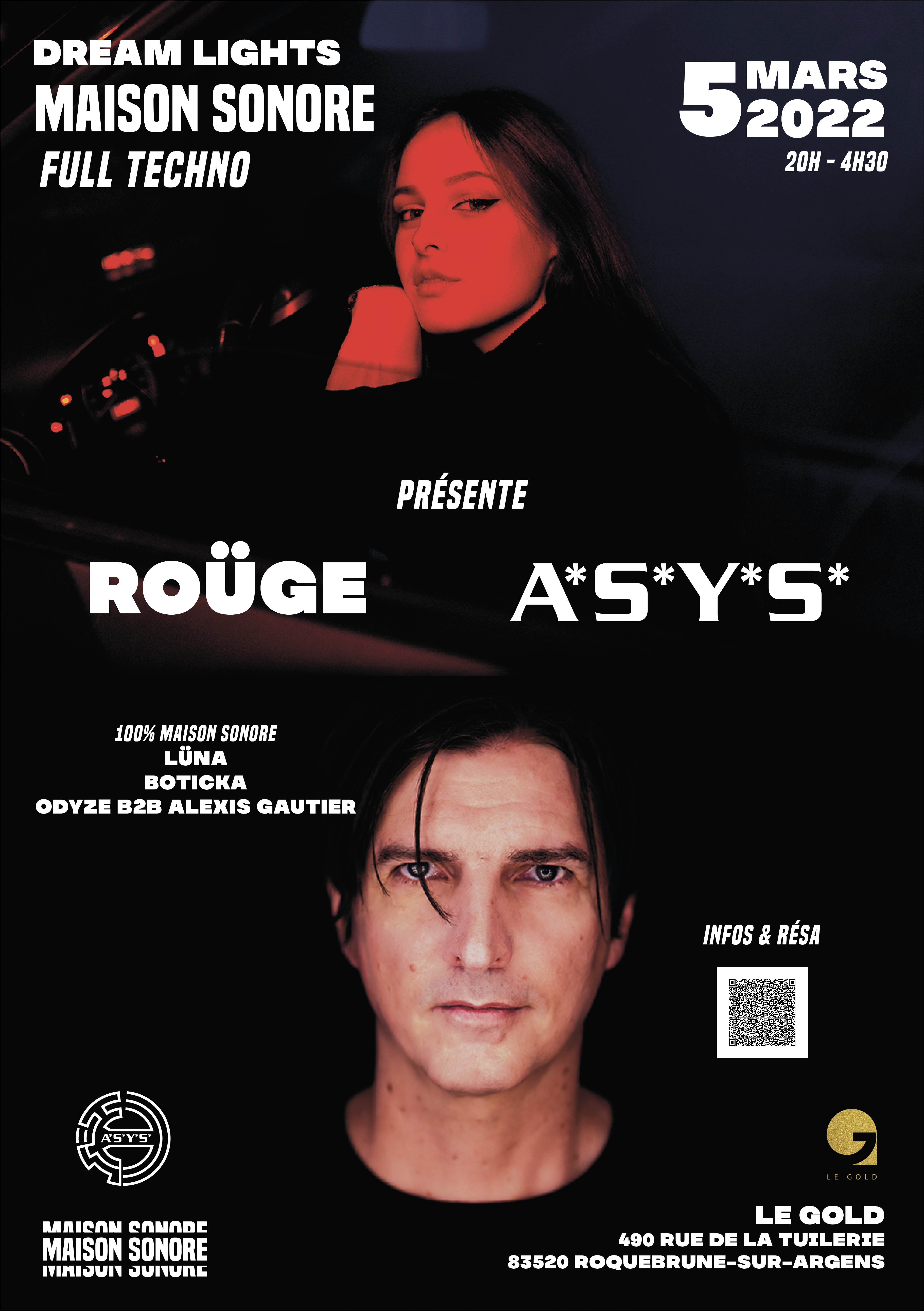 Maison Sonore invite A*S*Y*S* et ROÜGE at Le Gold, French Riviera