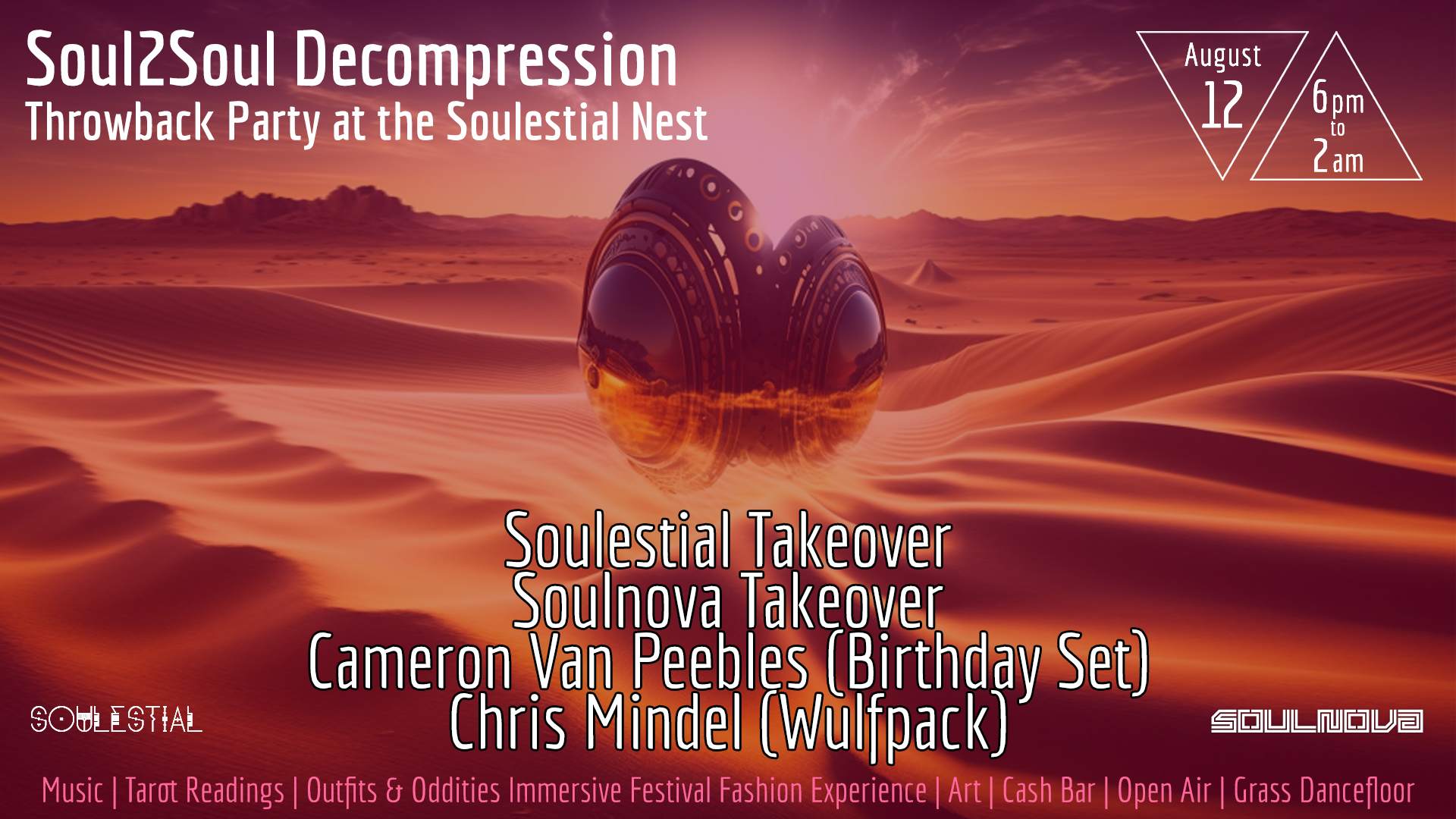 Soul2Soul Decompression f. Soulestial, SOULNOVA, Cameron van Peebles, & Chris Mindel bij ...