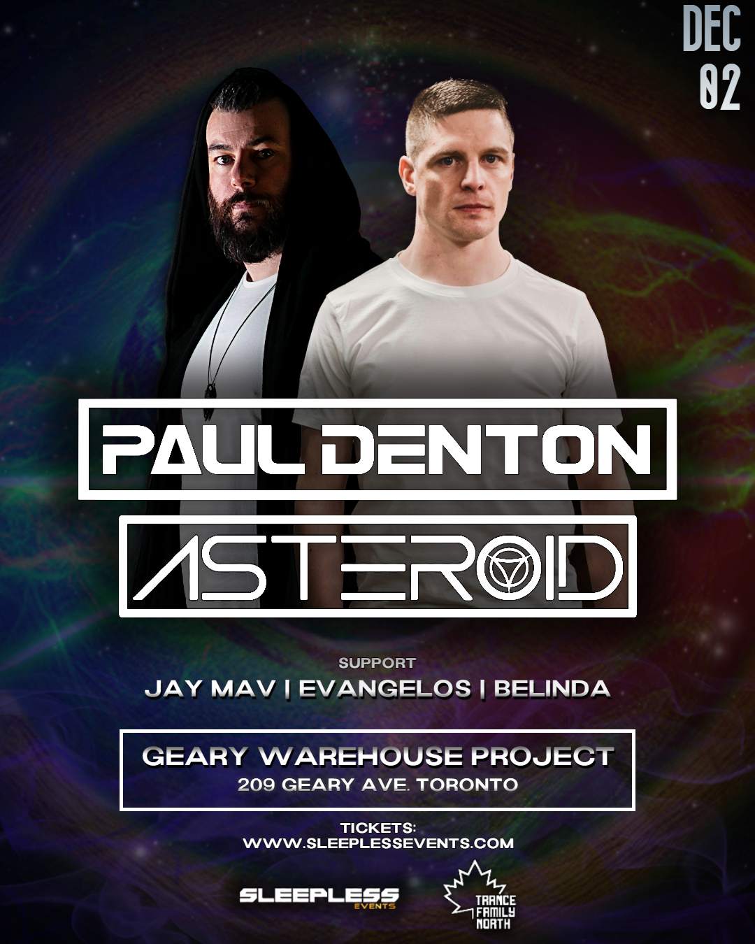 Sleepless events pres. Paul Denton & Asteroid at Geary Avenue Warehouse ...