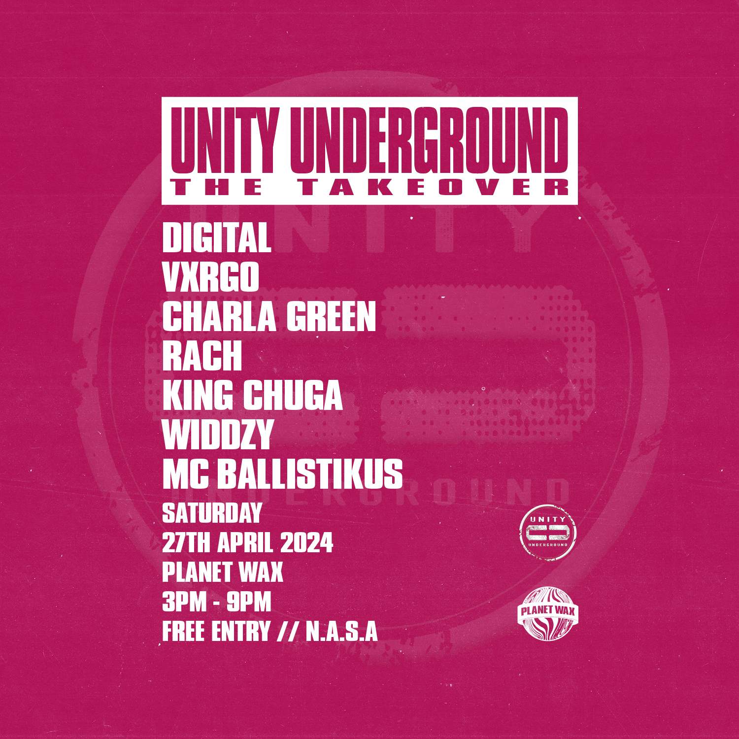 Unity Underground Takeover at Planet Wax, London