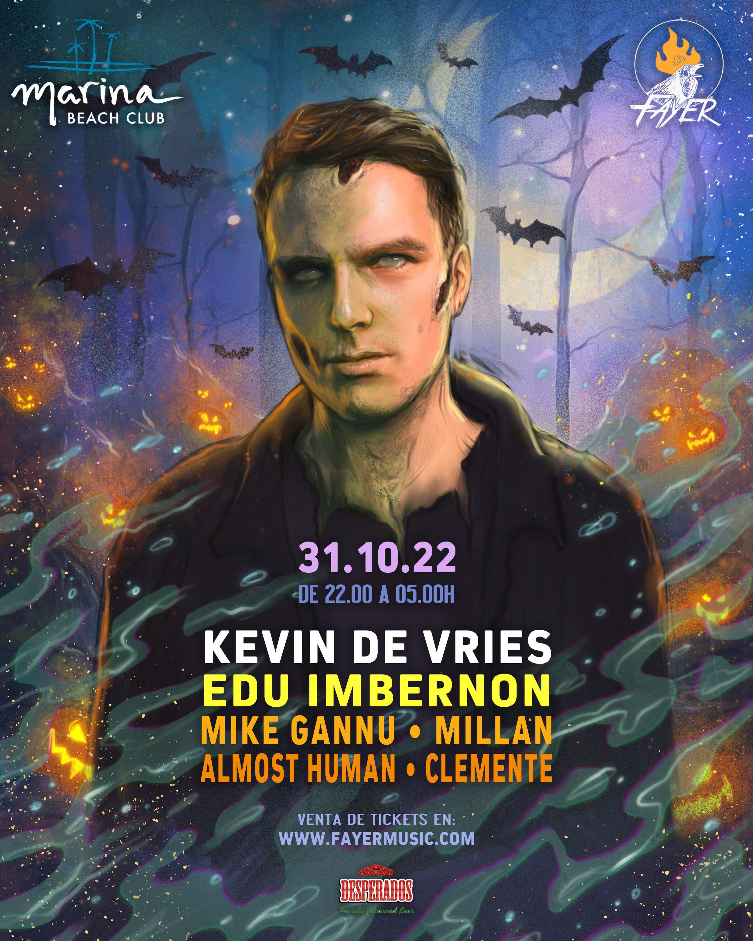 Halloween On Fayer with Kevin de Vries at Marina Beach Club, Valencia
