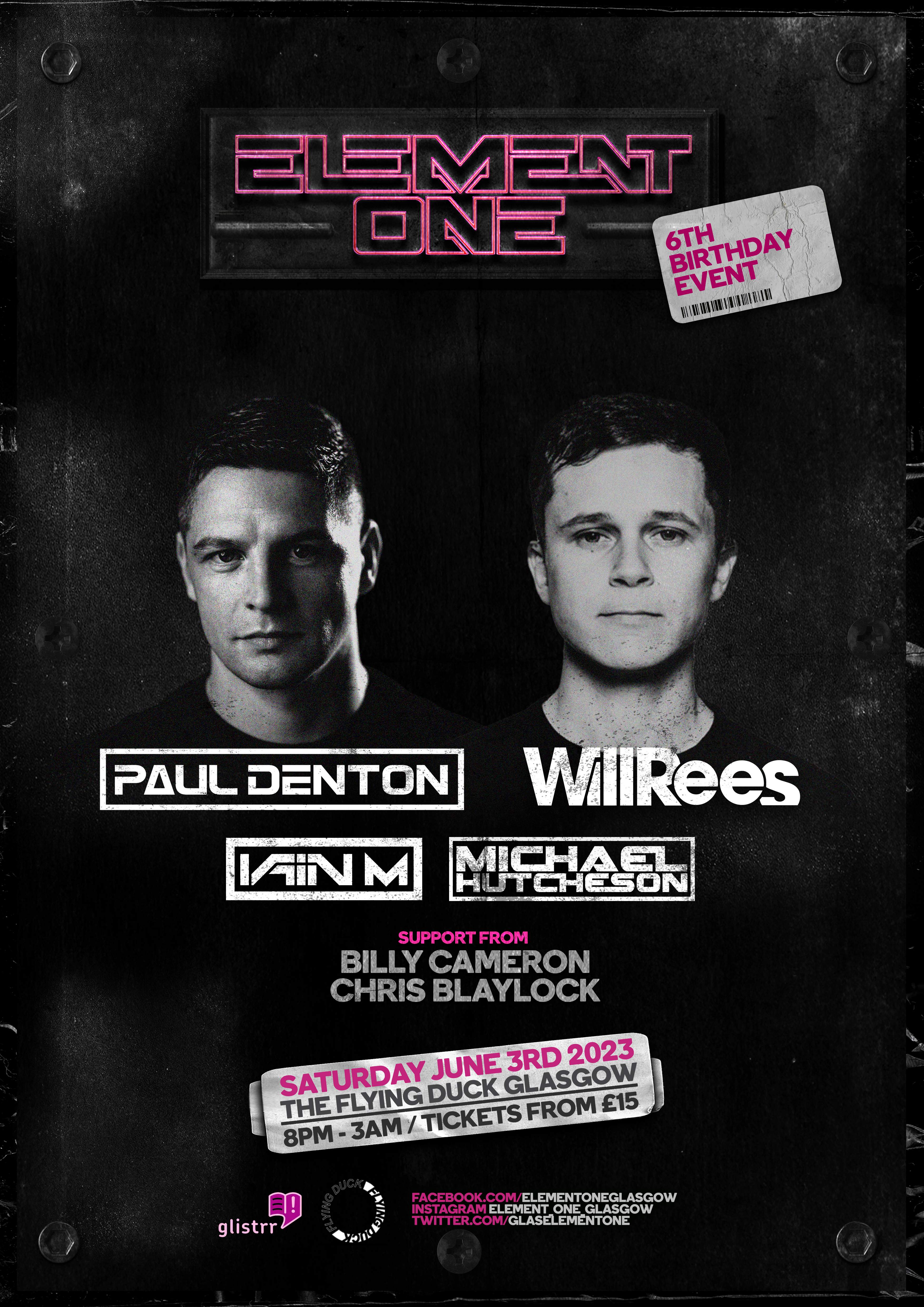 Element One - 6th Birthday With Paul Denton & Will Rees at The Flying ...