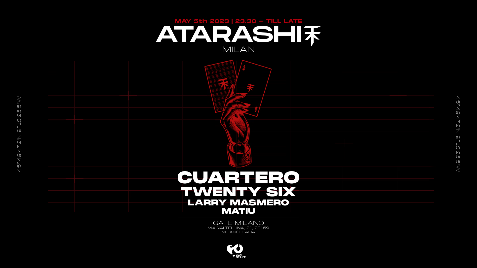 ATARASHI XXIV: Cuartero, TWENTY SIX, LARRY MASMERO at Gate Milano, Milan