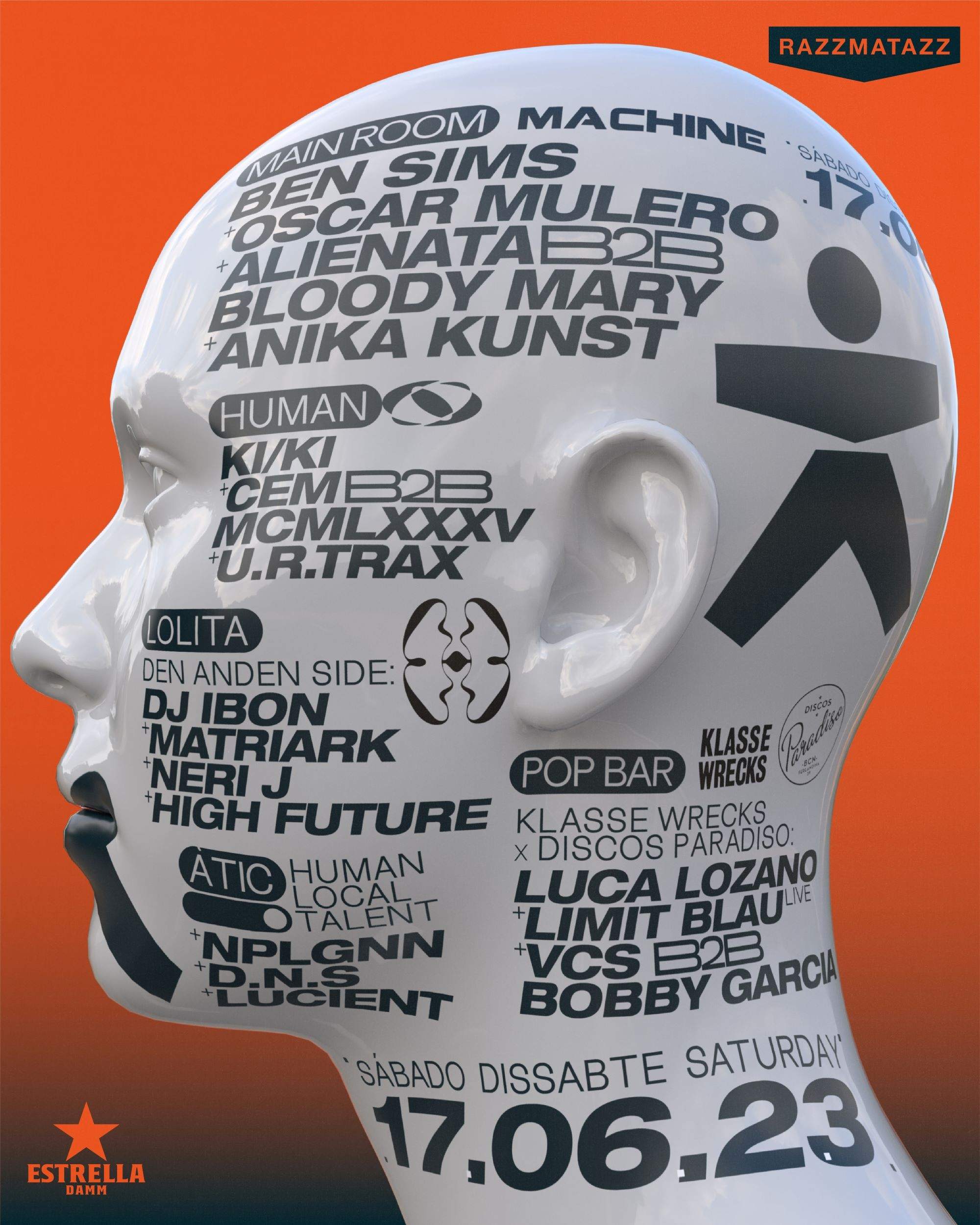 HUMAN presents: Ben Sims + Oscar Mulero + KI/KI at Human Club, Barcelona