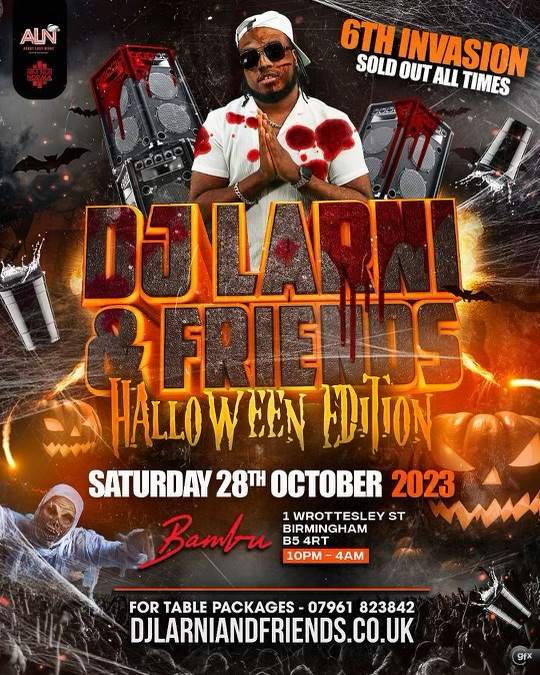 DJ Larni and Friends Birmingham Halloween at Bambu, Birmingham