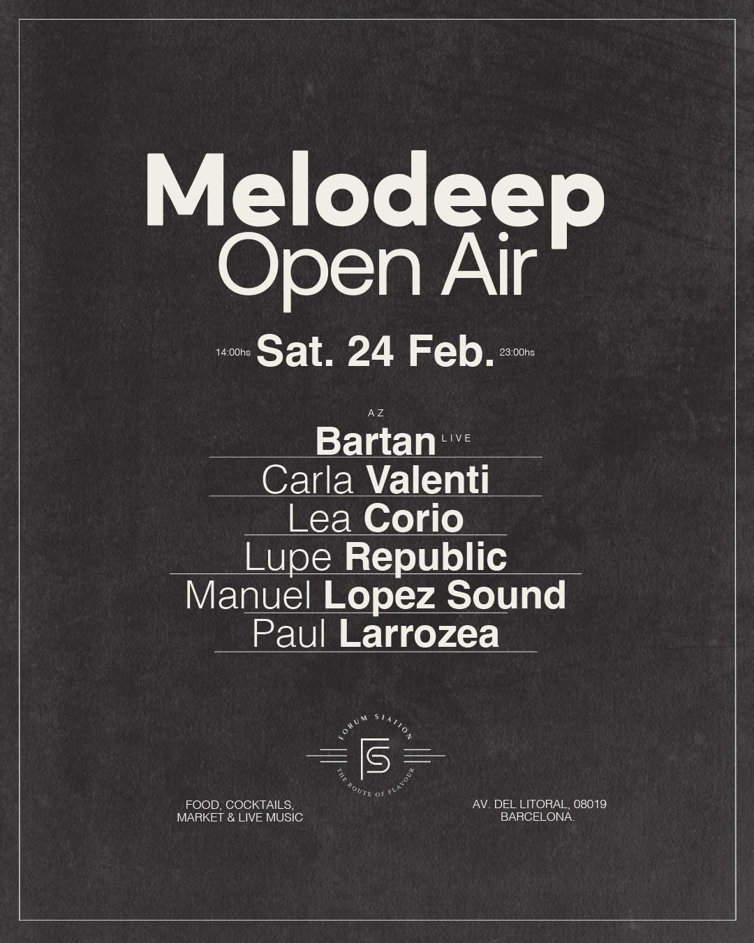 Melodeep Open Air [by day] en TBA -, Barcelona