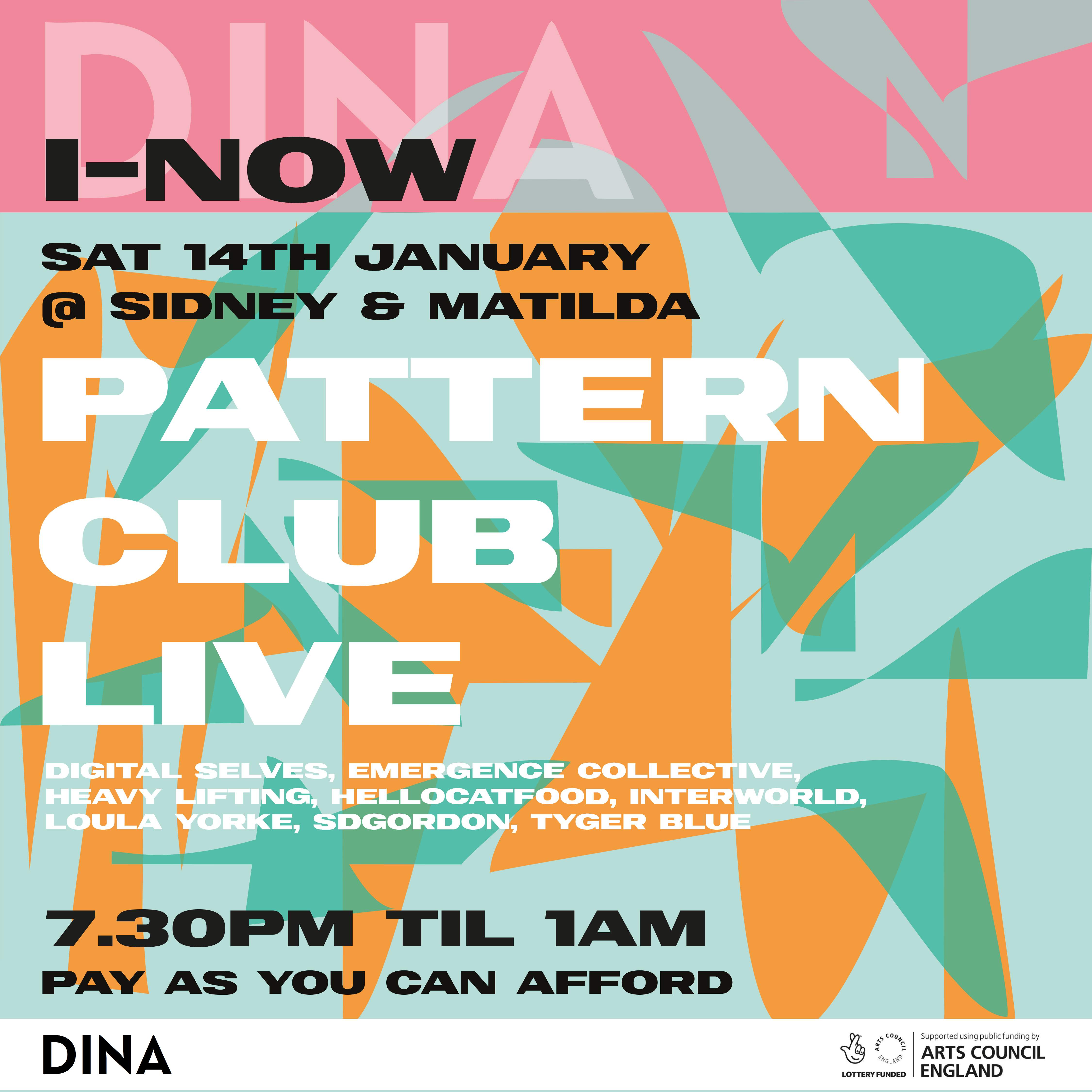 DINA pres i-Now - Pattern Club Live bij Sidney & Matilda, Sheffield