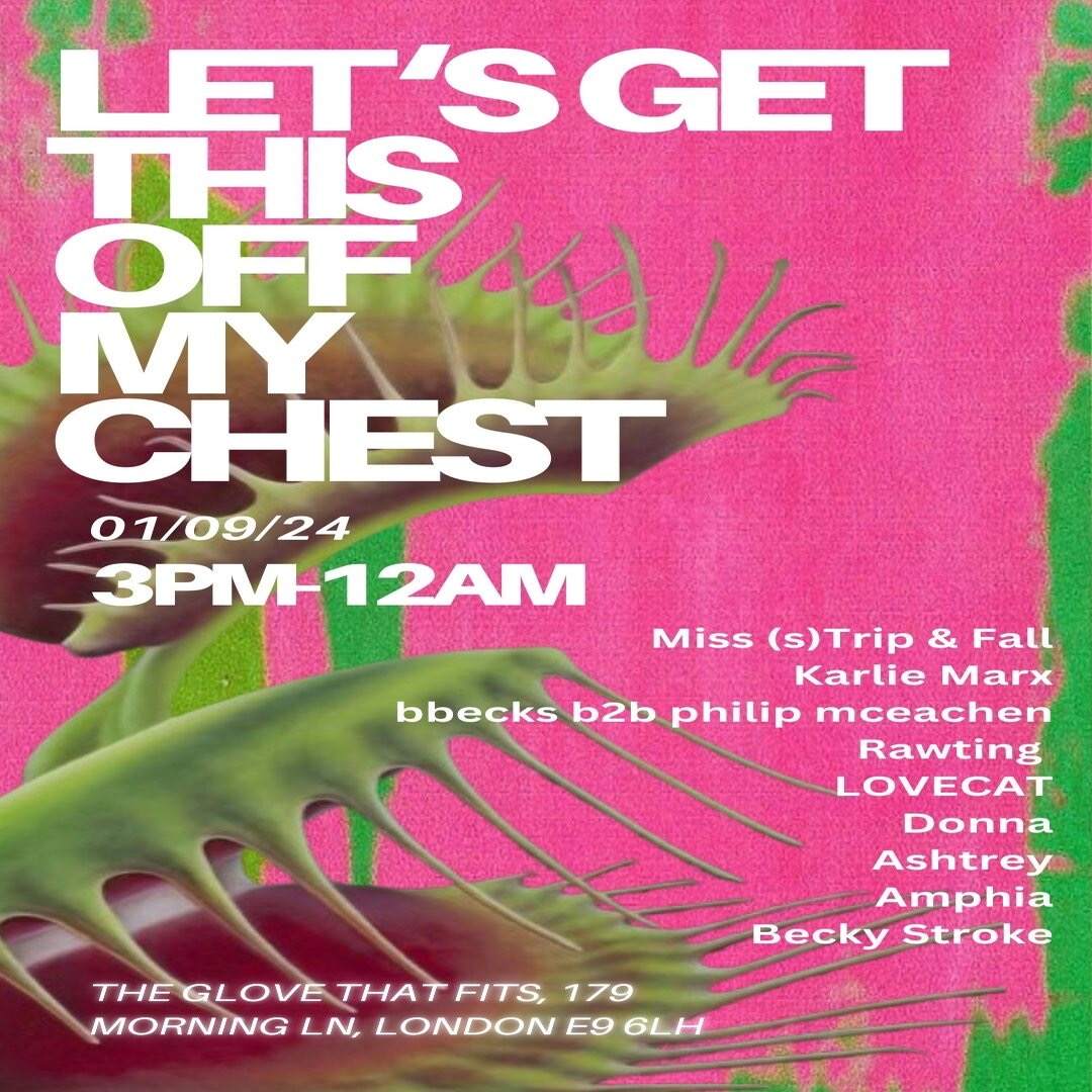 Let's get this off my chest at The Glove That Fits, London