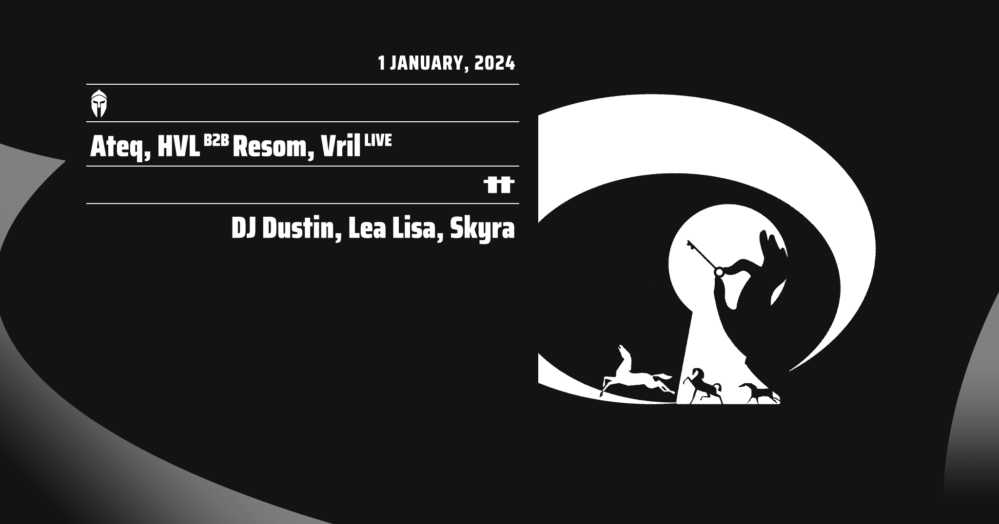 ATEQ, DJ Dustin, HVL, Lea Lisa, Resom, skyra, Vril at Bassiani, Tbilisi