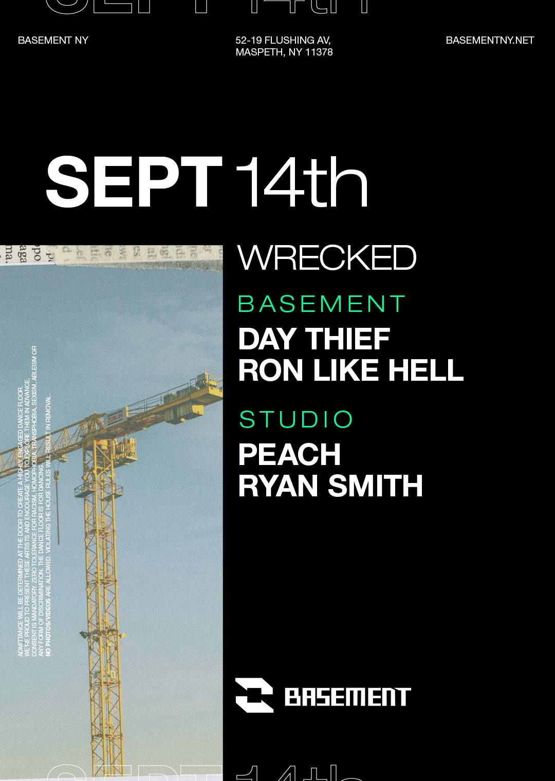 Wrecked: Day Thief / Ron Like Hell / Peach / Ryan Smith at BASEMENT ...