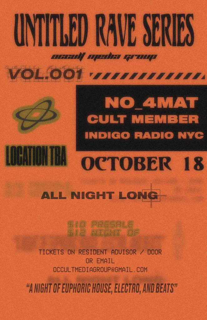 Untitled Rave Vol.1 with No_4mat at TBA - Montreal, Montreal