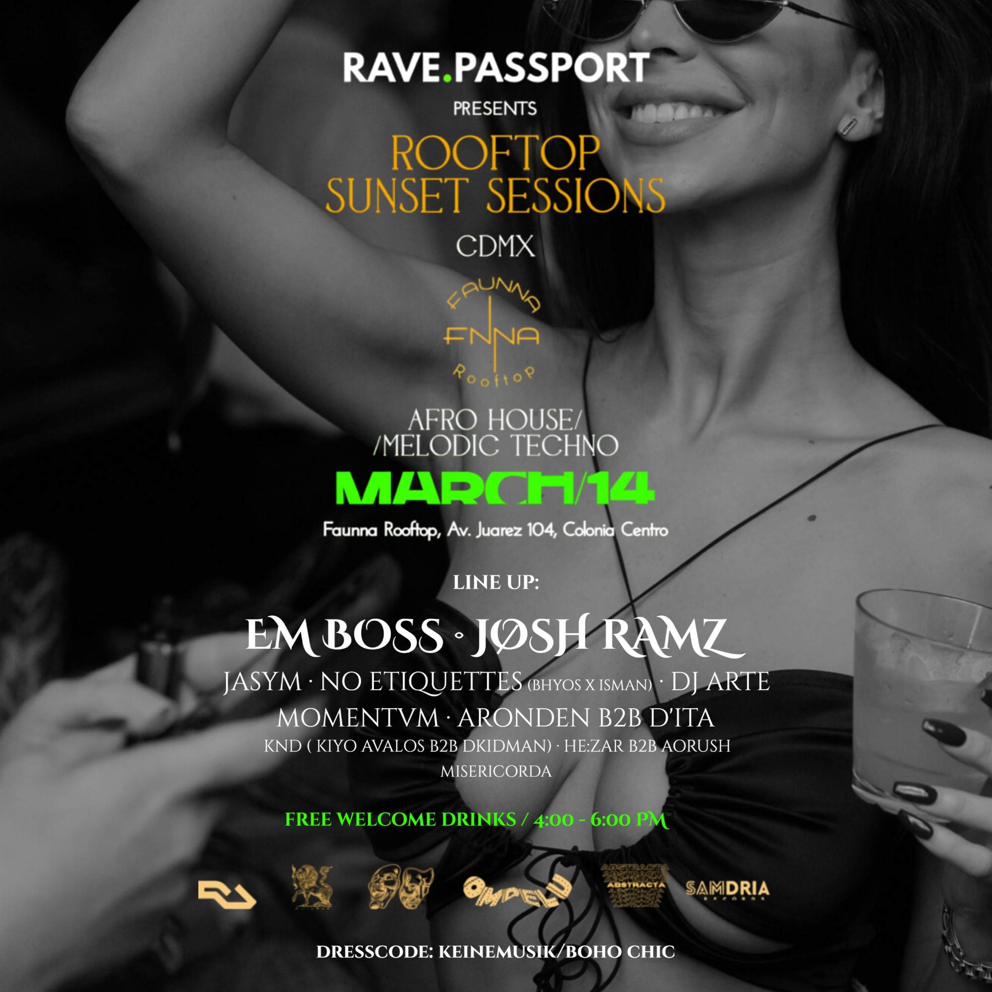 Rave Passport / Rooftop Sunset Sessions en TBA - Faunna Rooftop , CDMX/Ciudad de México