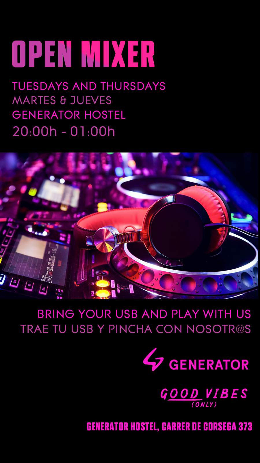 Open Mixer + Afterwork by Generator Hostel en Generator Barcelona ...