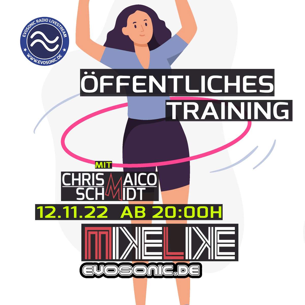 MikeLike Öffentliches Training at Evosonic Radio, Berlin