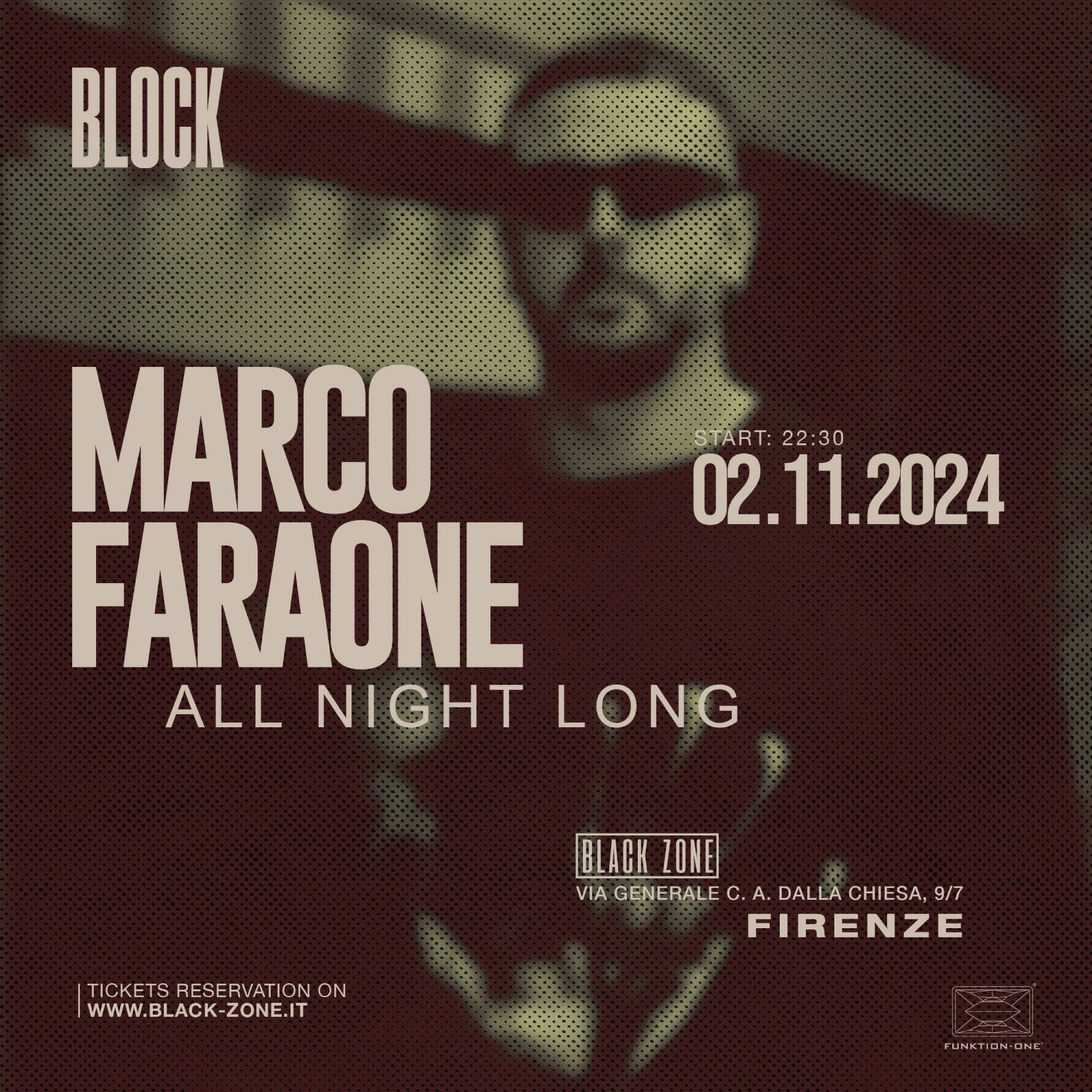 Marco Faraone x BLOCK Firenze | ALL NIGHT LONG at Black Zone, Florence