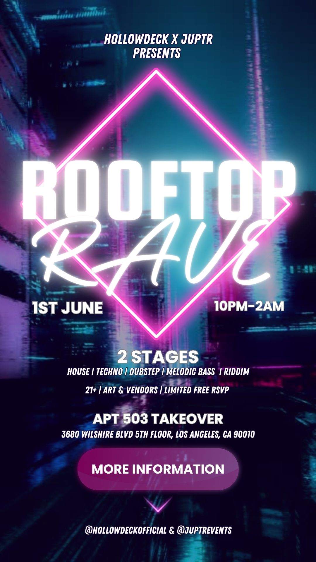 ROOFTOP RAVE: APT 503 TAKE OVER JUPTR X HOLLOWDECK at Apartment 503 ...