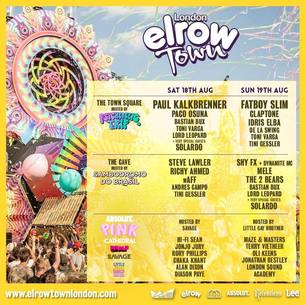 elrow Town London 2018 - Saturday at Queen Elizabeth Olympic Park, London