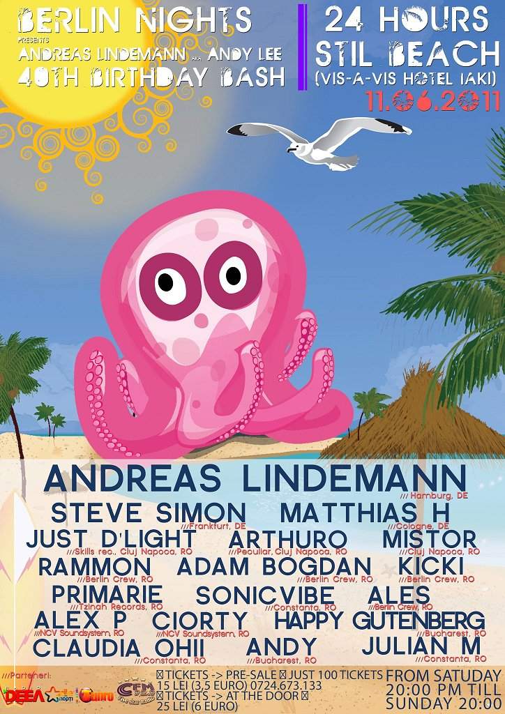 Berlin Nights presents Andreas Lindemann Aka Andy Lee a Mamaia Nord ...