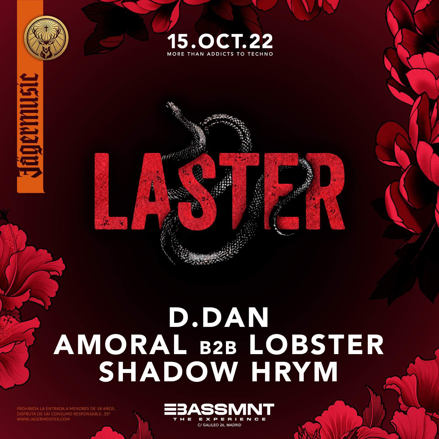 Laster Club vol. XIII: D. Dan, AMORAL B2B Lobster & Shadow Hrym at The ...