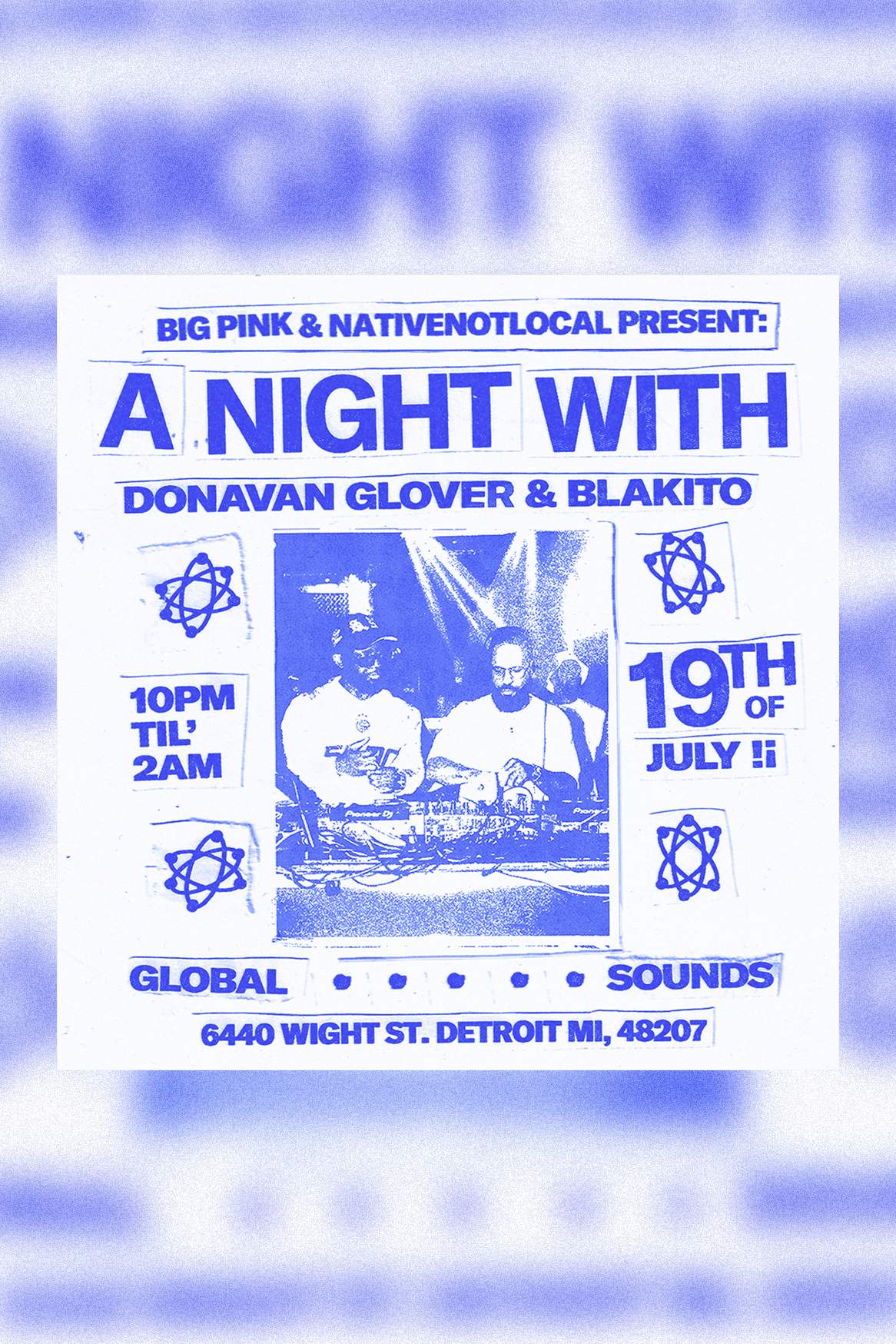 A NIGHT WITH DONAVAN GLOVER & BLAKITO at Big Pink, Detroit