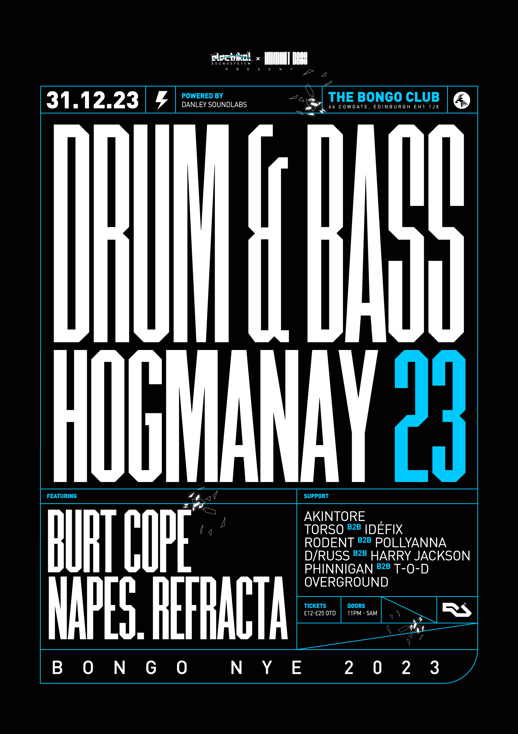 DnB Hogmanay x Bongo NYE with Burt Cope, Napes, Refracta + more at The ...