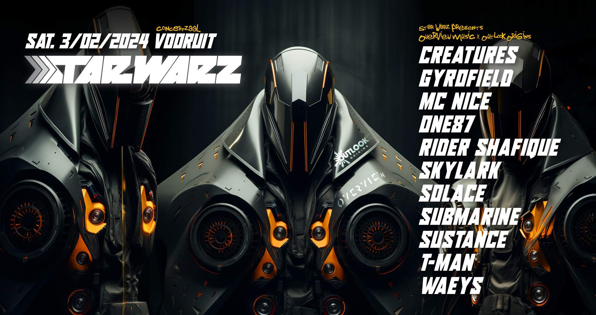 Star Warz presents: Overview Music X Outlook Origins at VIERNULVIER, Ghent