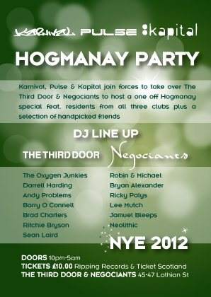 Karnival, Pulse & Kapital Hogmanay Party at The Third Door, Edinburgh