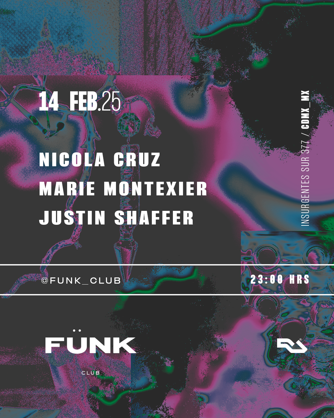 Nicola Cruz + Marie Montexier + Justin Shaffer at Fünk, Mexico City