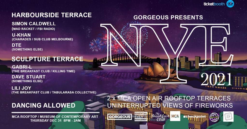 Gorgeous presents NYE 2021 MCA Rooftop Terraces Sydney a Museum of ...