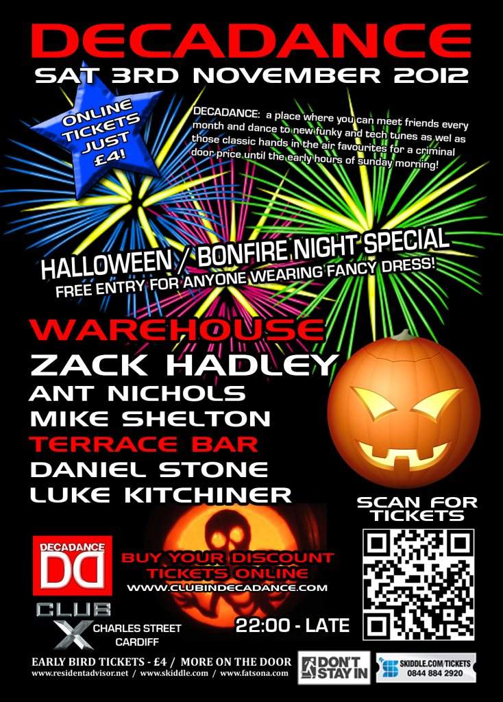 Decadance Halloween/Bonfire Night Special with Zack Hadley en Club X ...