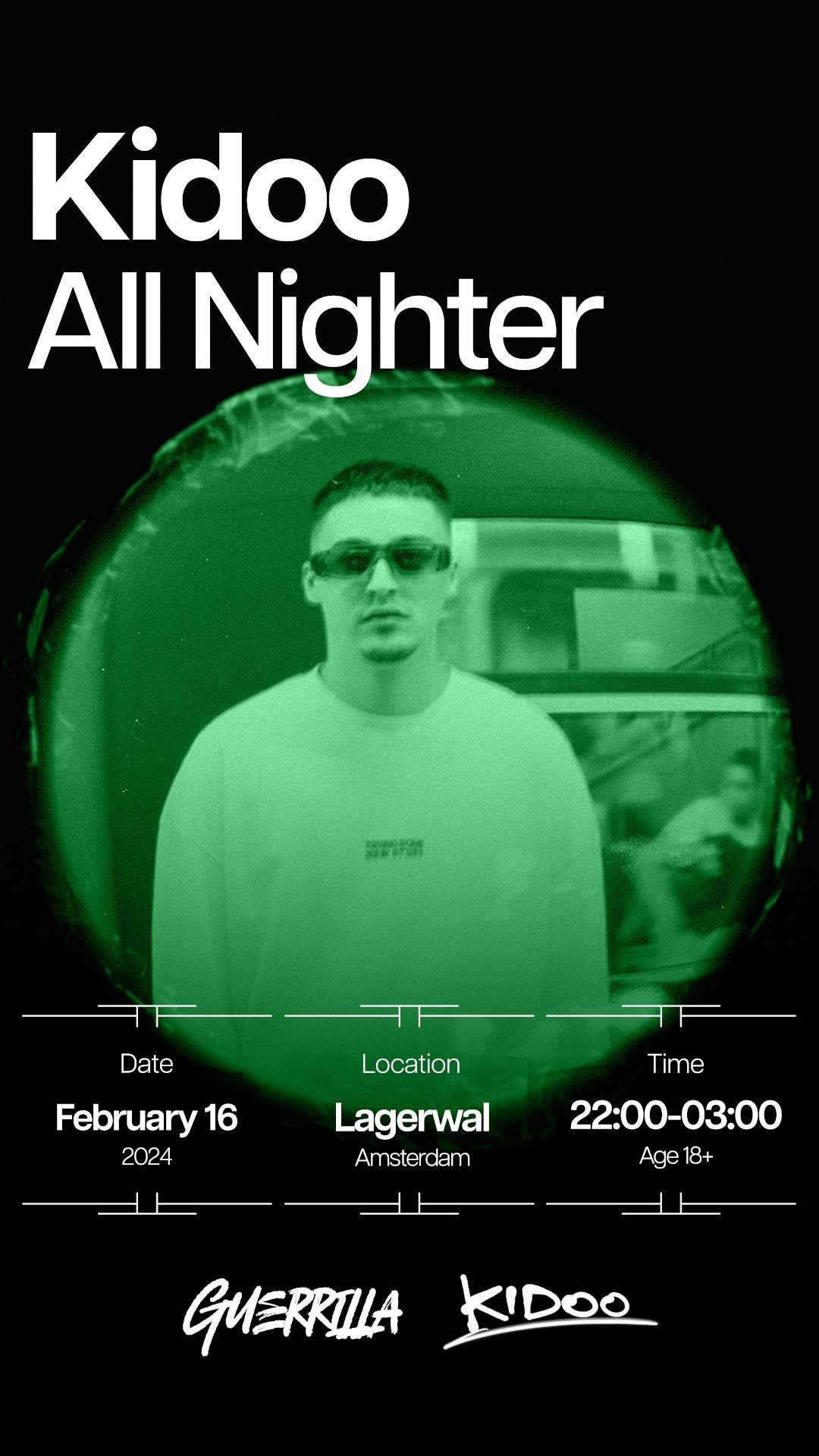 Guerrilla Kidoo all nighter at Lagerwal, Amsterdam