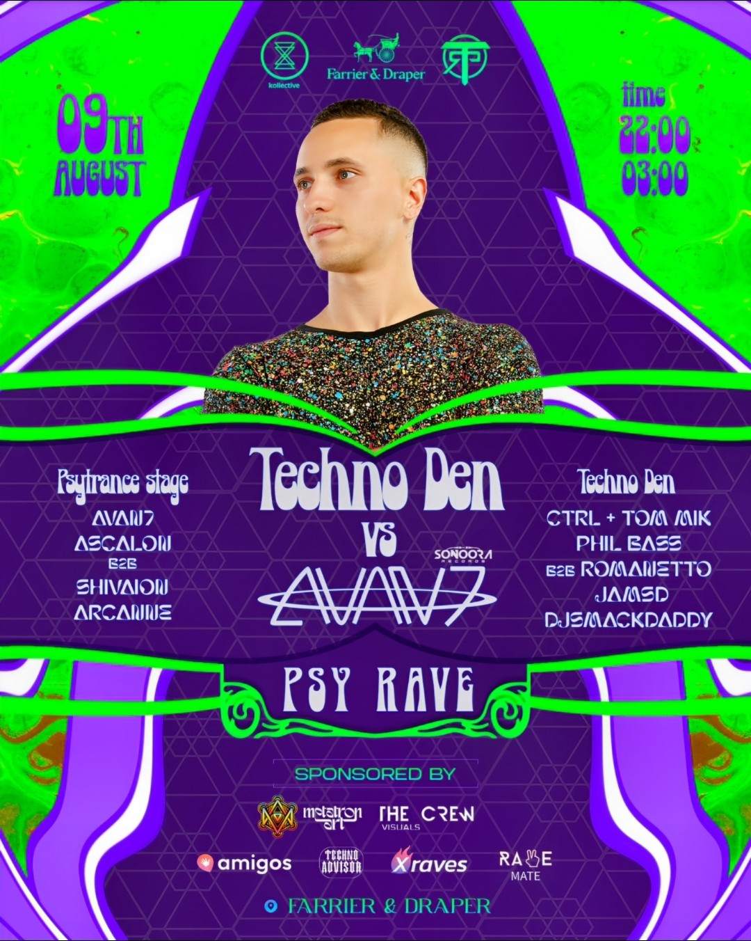 Techno Den vs Avan7 - the Psytrance Master Intern. Headliner - 2 Stages ...