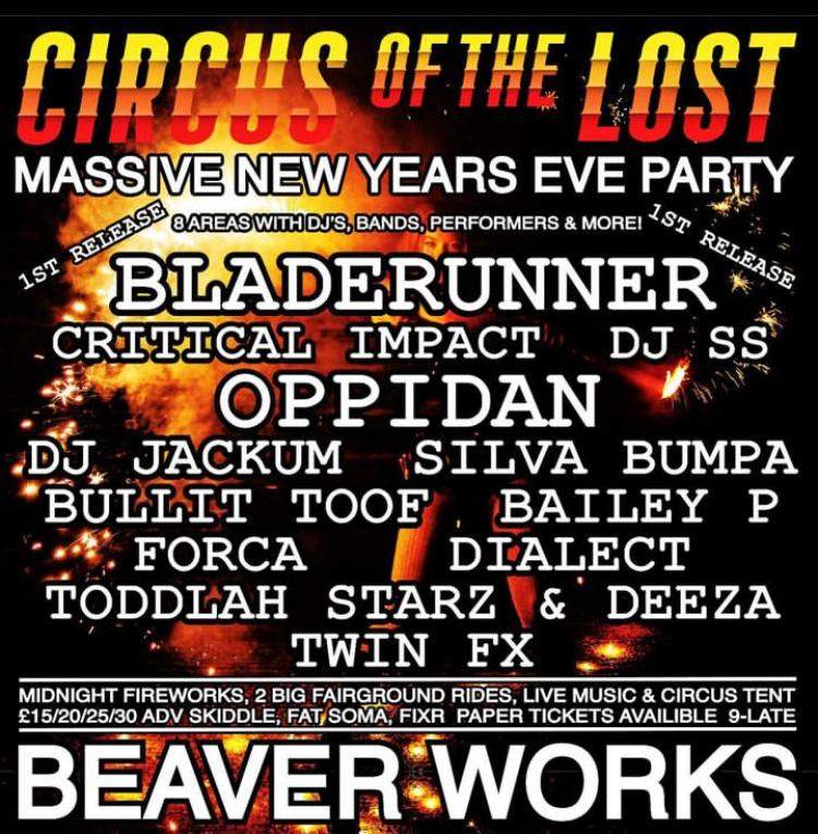Circus of the Lost: NYE at Beaver Works, Leeds
