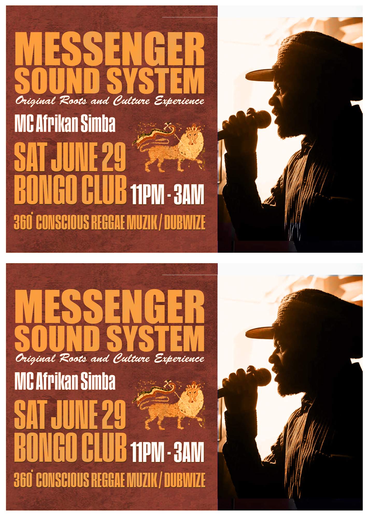 Messenger Sound System feat MC Afrikan Simba at The Bongo Club, Edinburgh