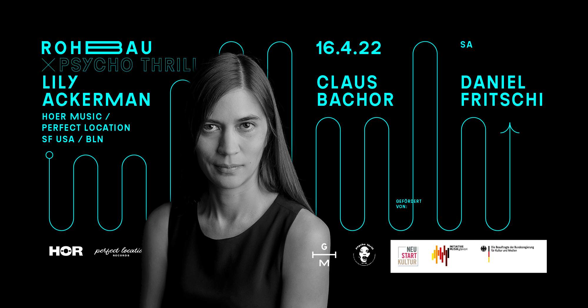 Rohbau x Psycho Thrill with Lily Ackerman em Golzheim, Dusseldorf
