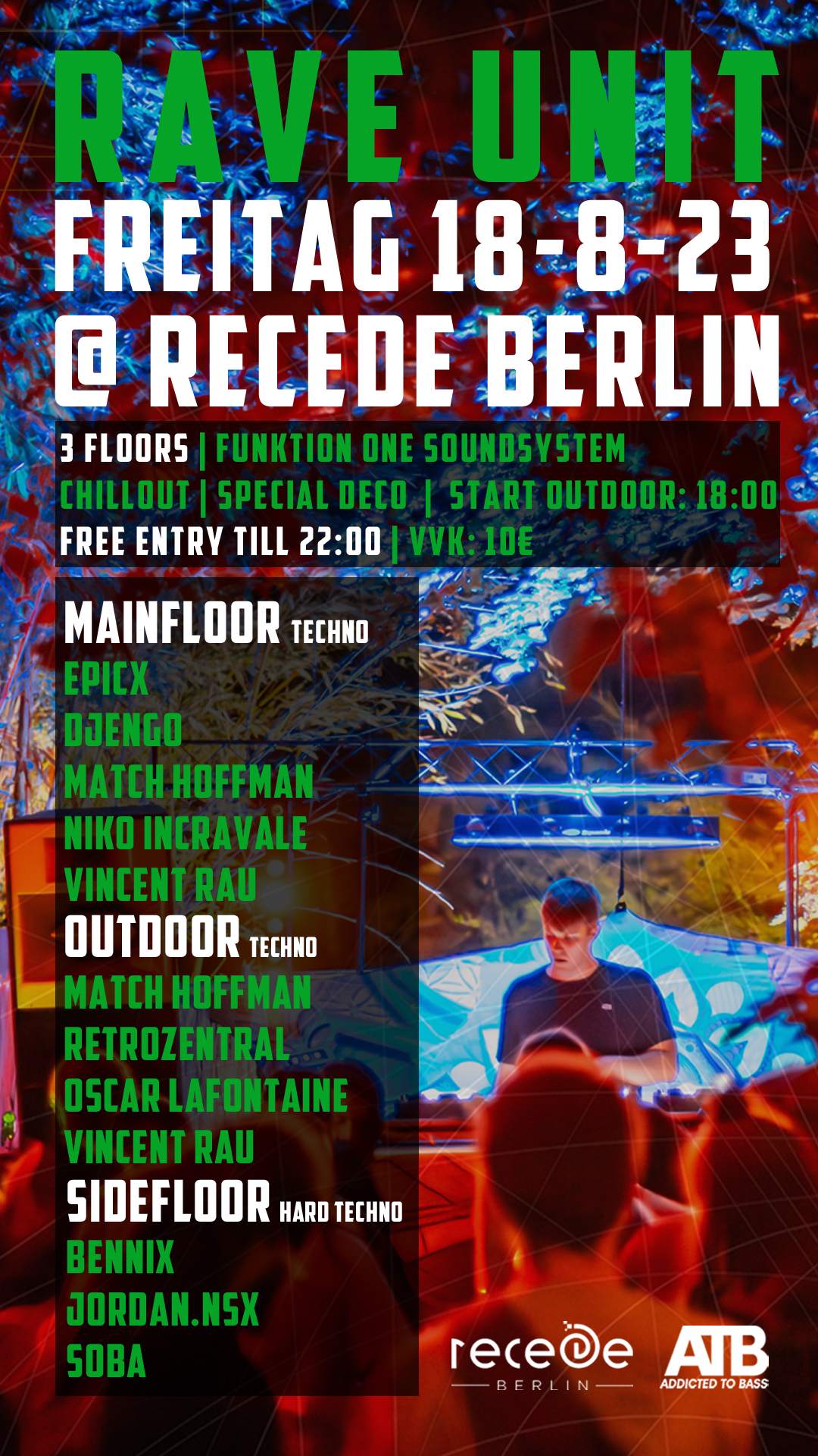 RAVE Unit In & Outdoor bei Recede Club Berlin, Berlin