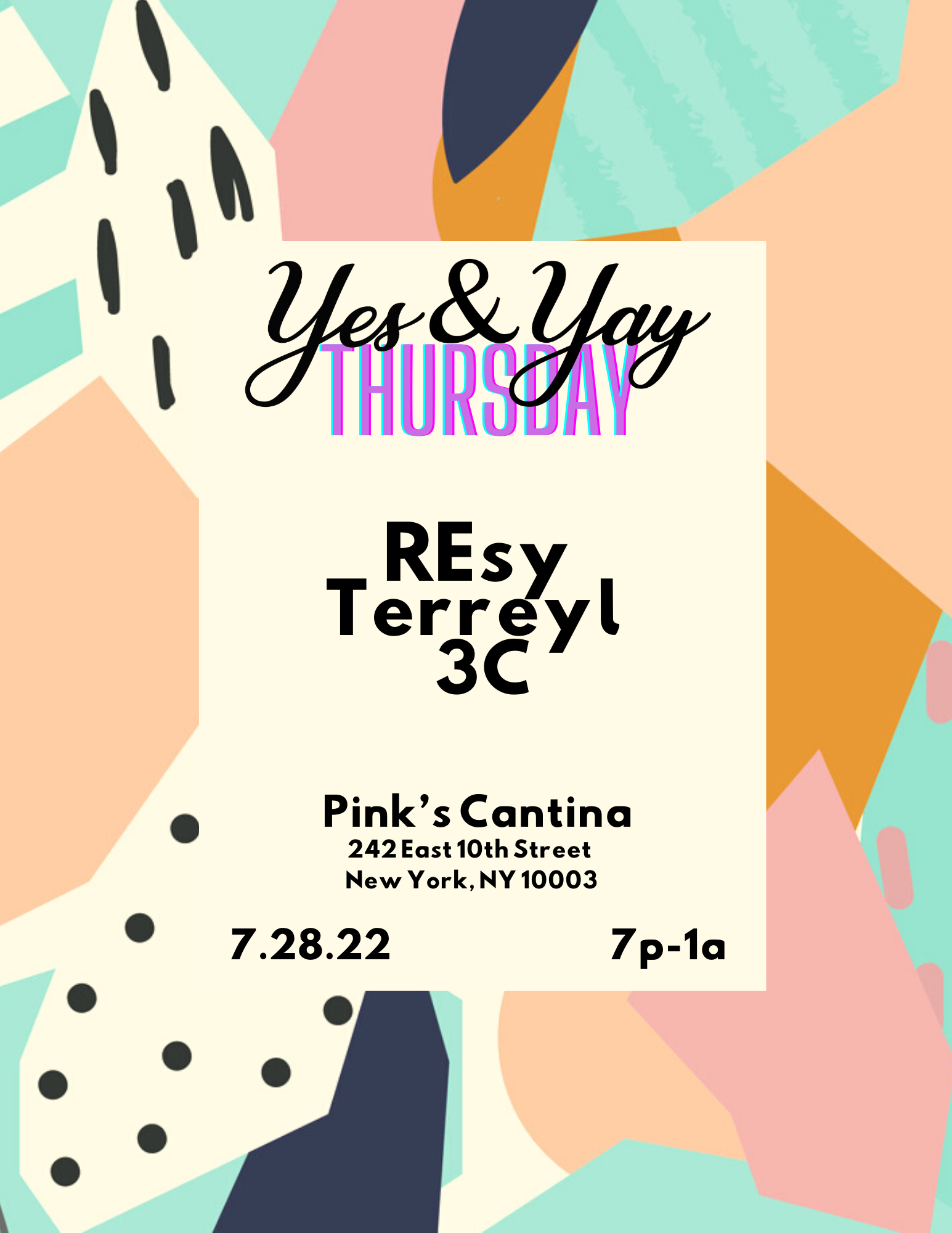 yes&yay Thursday a Pinks, New York City