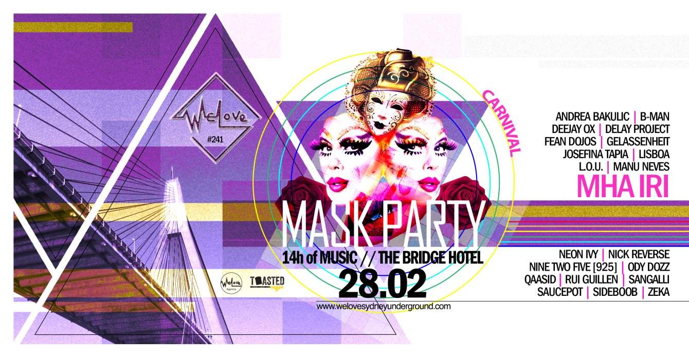 WeLove at The Bridge Hotel // Carnival Mask Party bei The Bridge Hotel ...