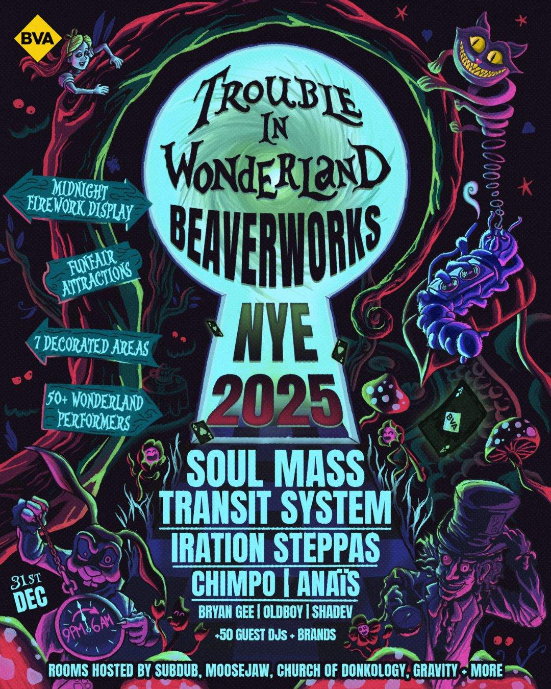 Beaverworks NYE 2025 - Trouble in Wonderland bei Beaver Works, Leeds