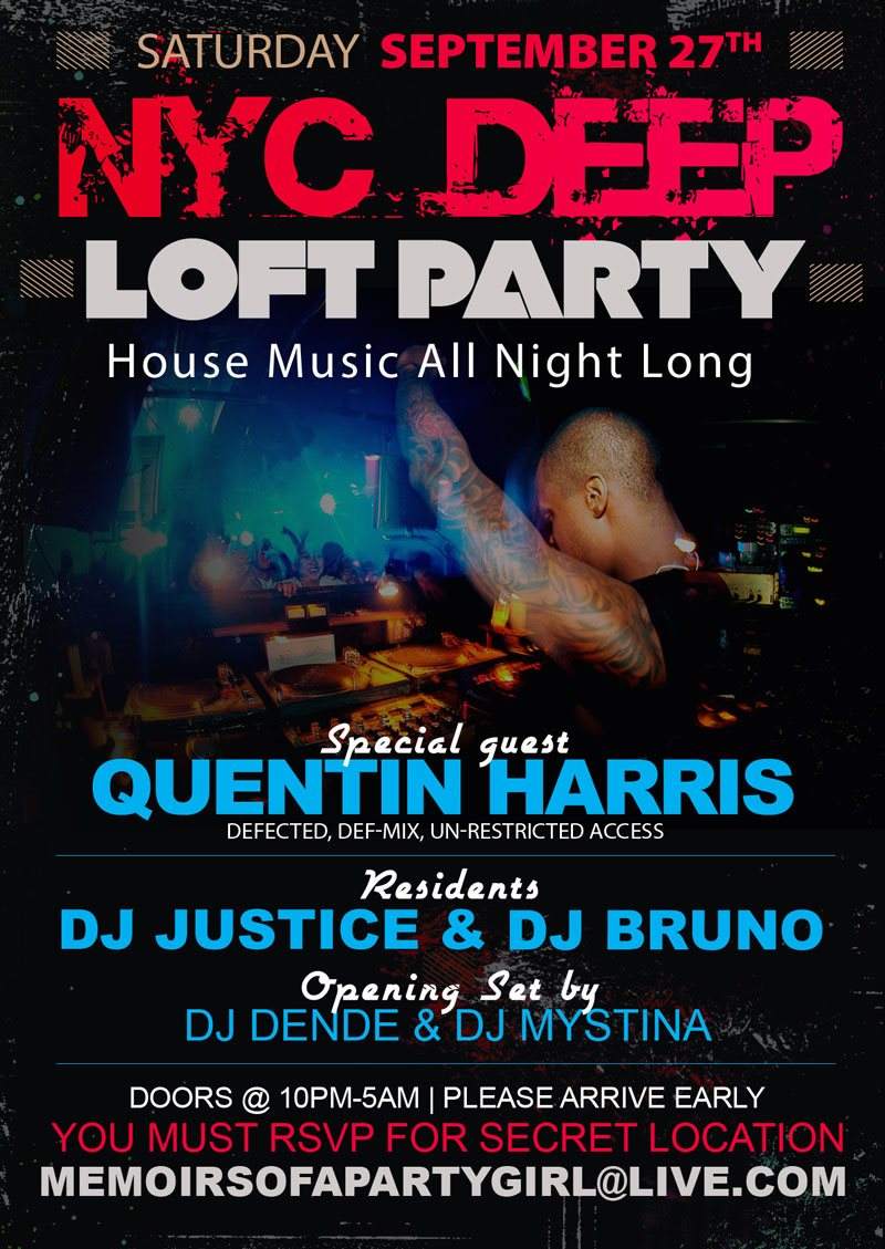 NYC Deep Loft Party with Quentin Harris at TBA, New York