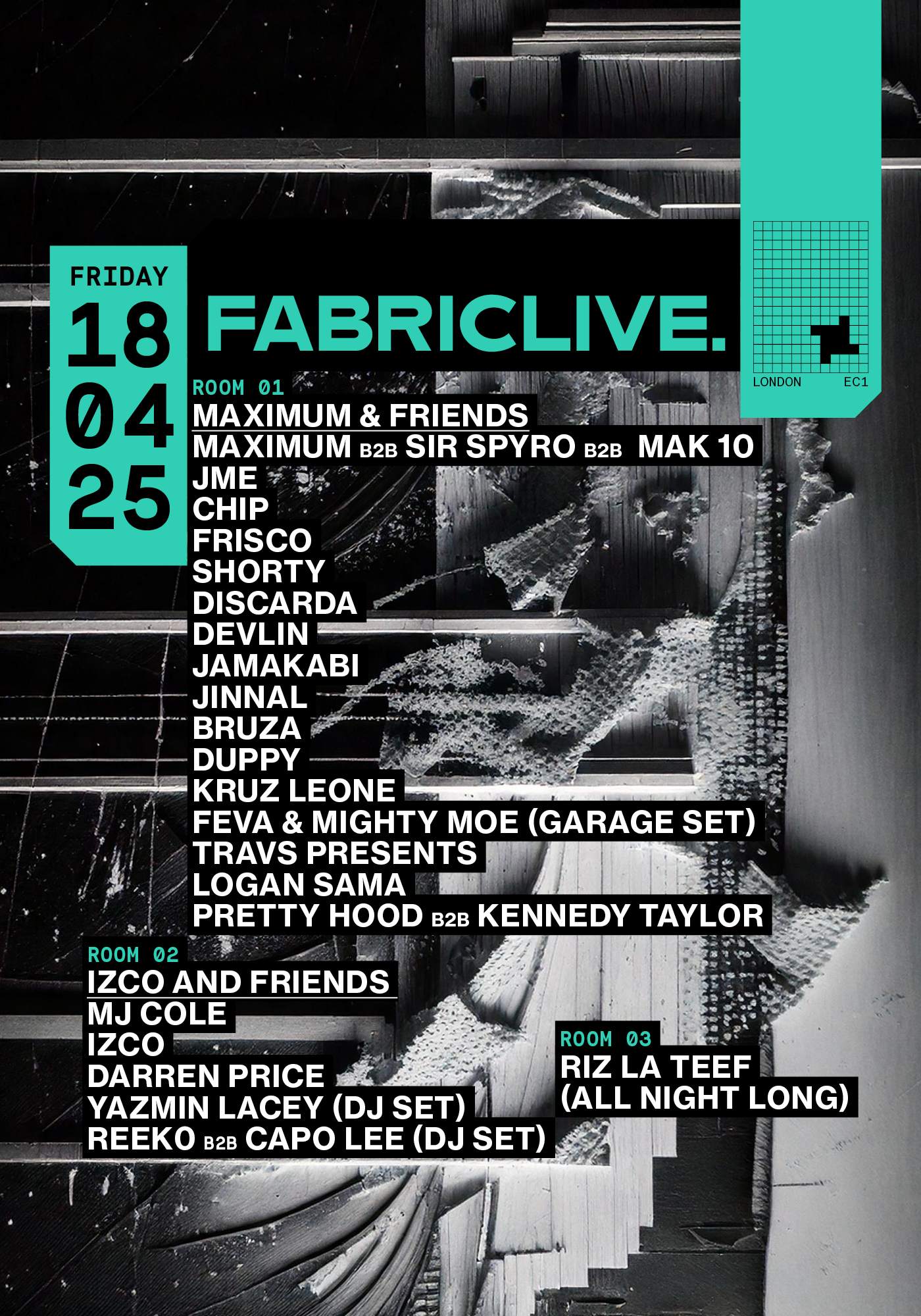 FABRICLIVE : Maximum, Izco, MJ Cole, JME, Chip, RIZ LA TEEF, Devlin ...