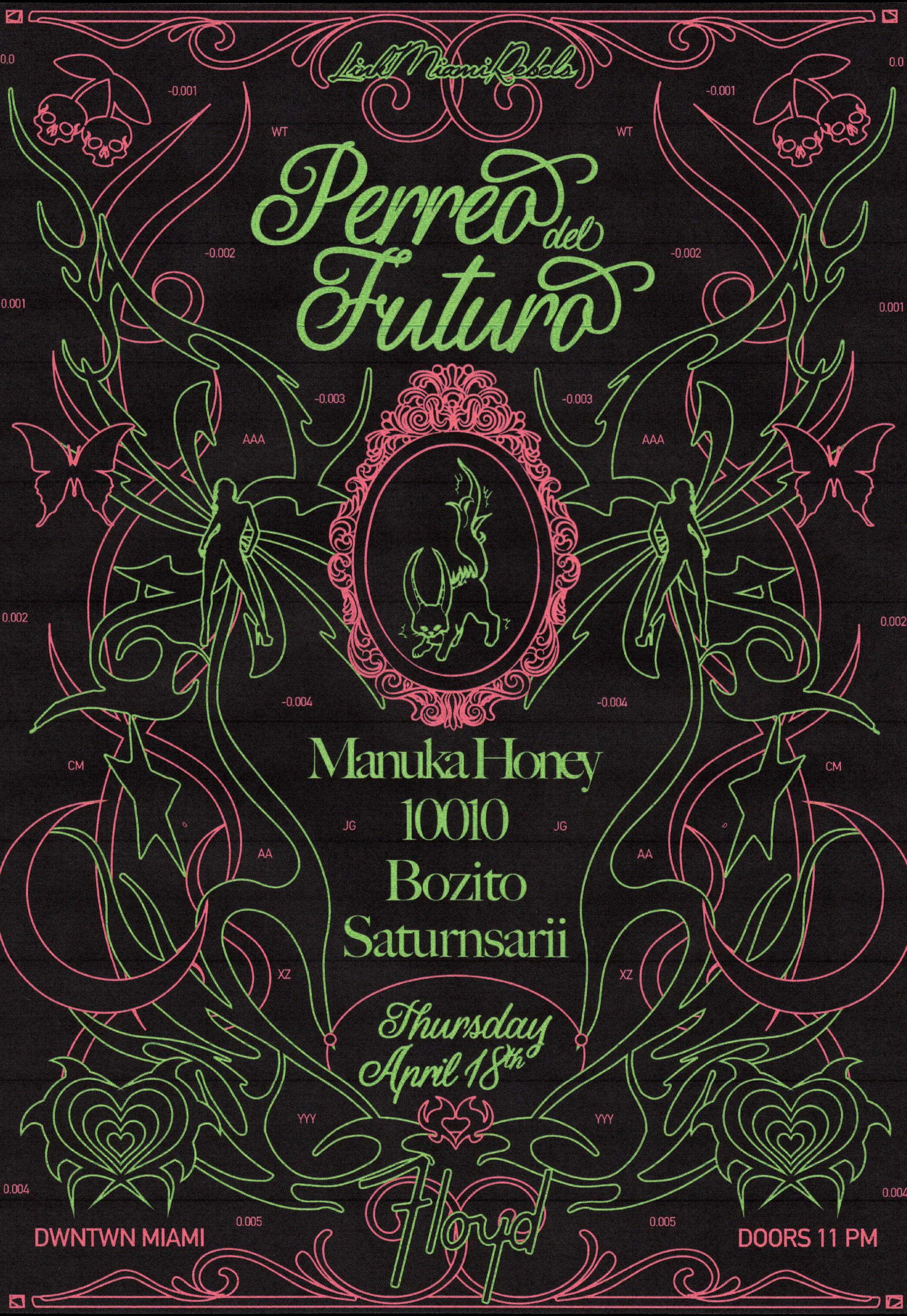 PERREO DEL FUTURO presents: Manuka Honey & 1OO1O at Floyd, Miami