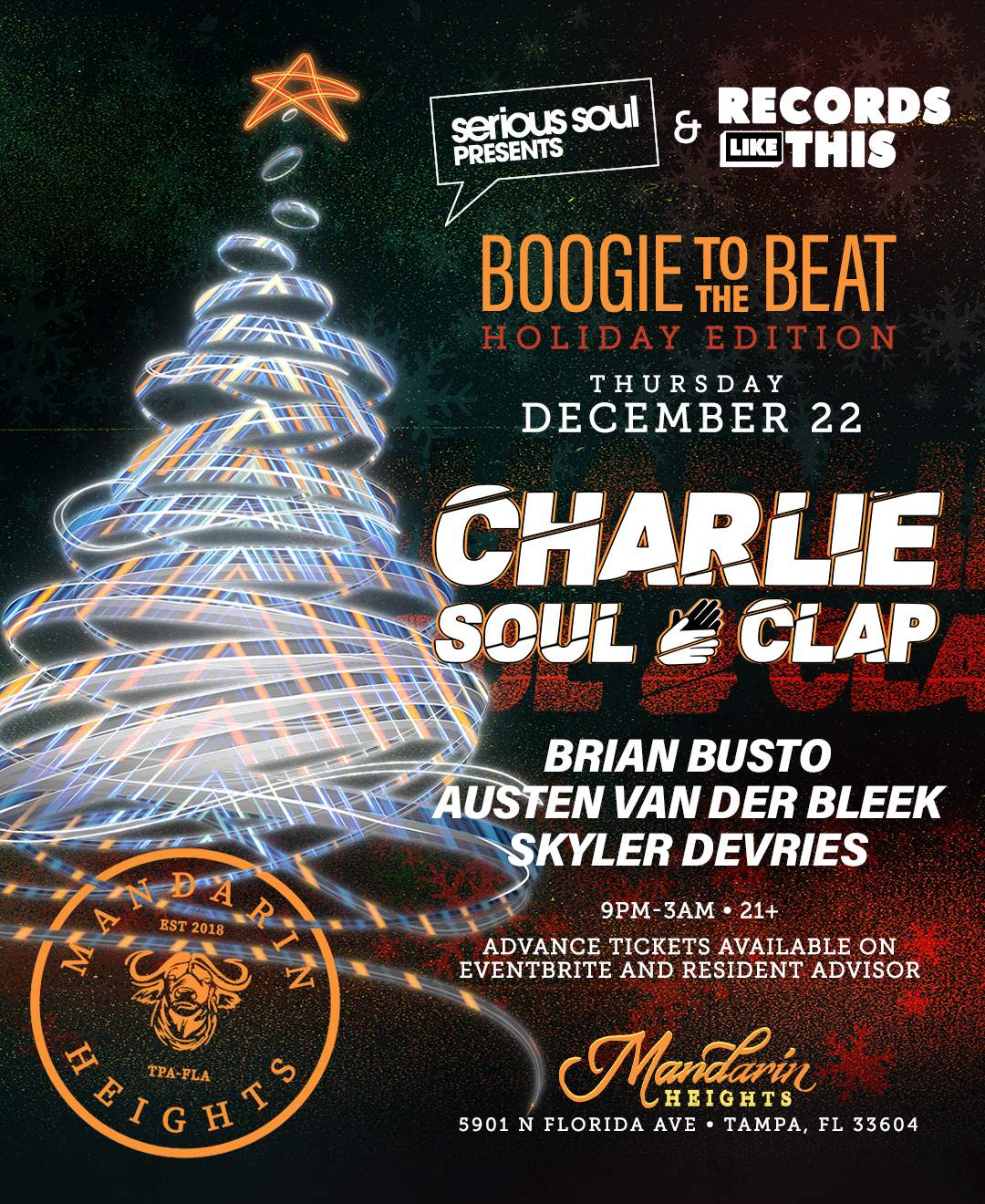 Boogie to the Beat Holiday Edition with Charlie Soul Clap at Mandarin ...